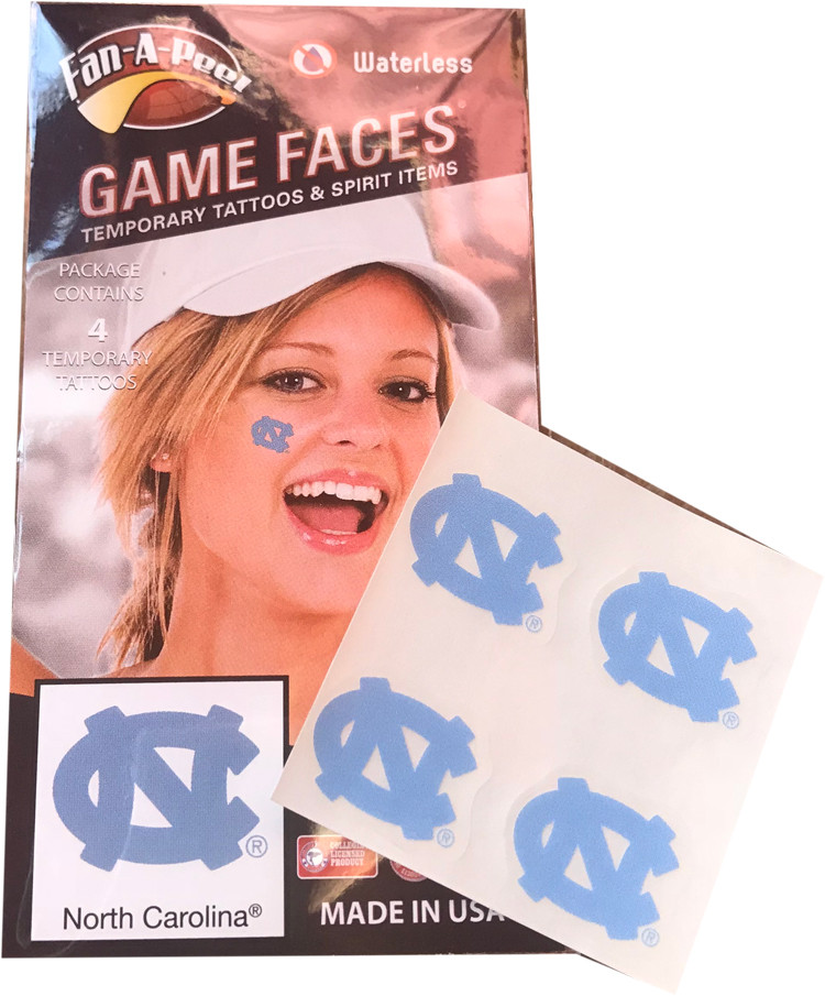 Game Faces Temporary Tatoos-NC 4 pack