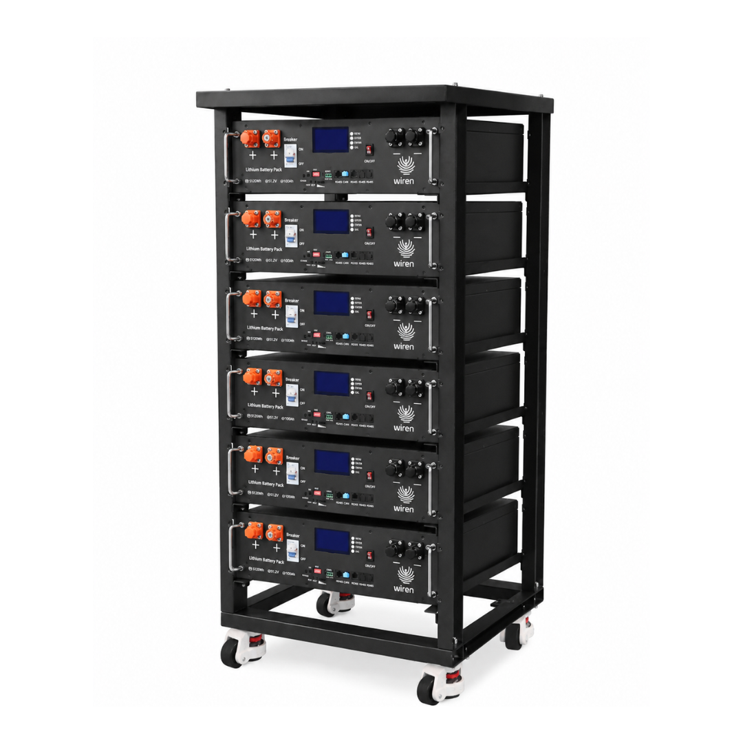 Wirentech 6 Server Rack Batteries with Battery Rack