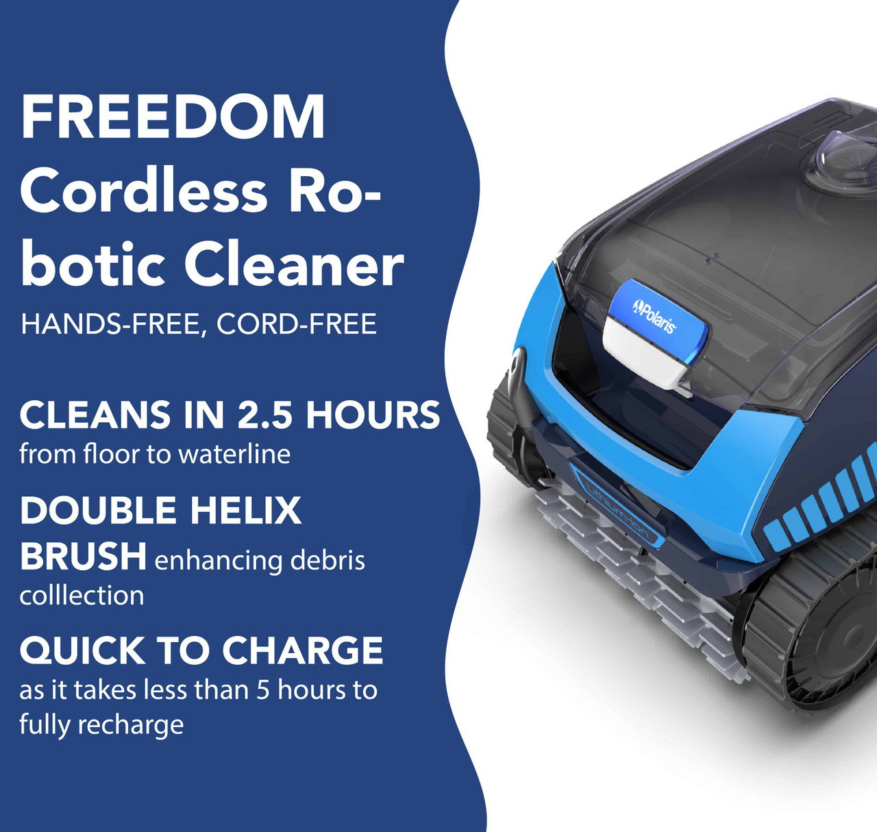 Polaris Freedom Cordless Inground Robotic Pool Cleaner with iAquaLink ...