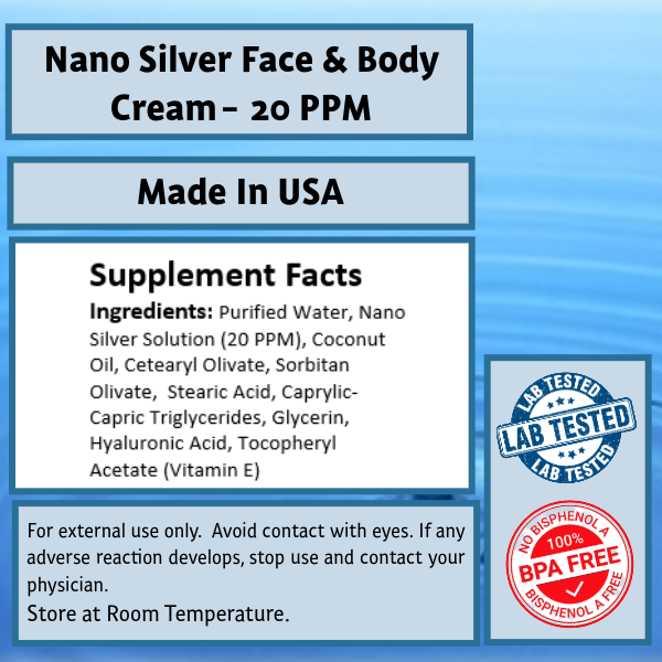 Nano-Silver Face and Body Cream 20 PPM | 6 Pack