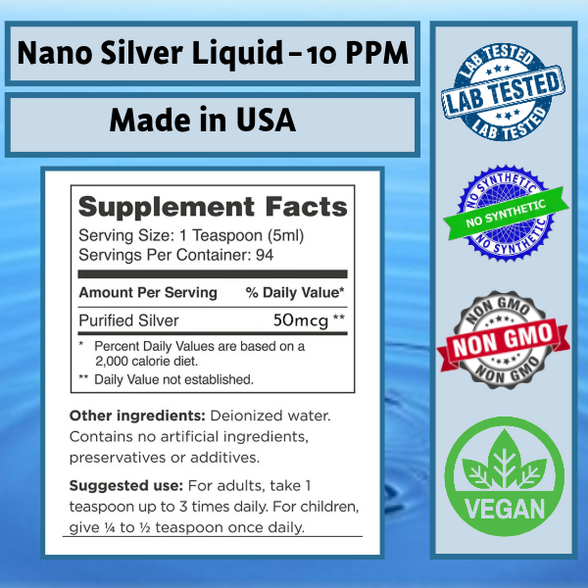 ano-Silver Liquid 10 ppm – High-Purity Silver Solution | 16 oz