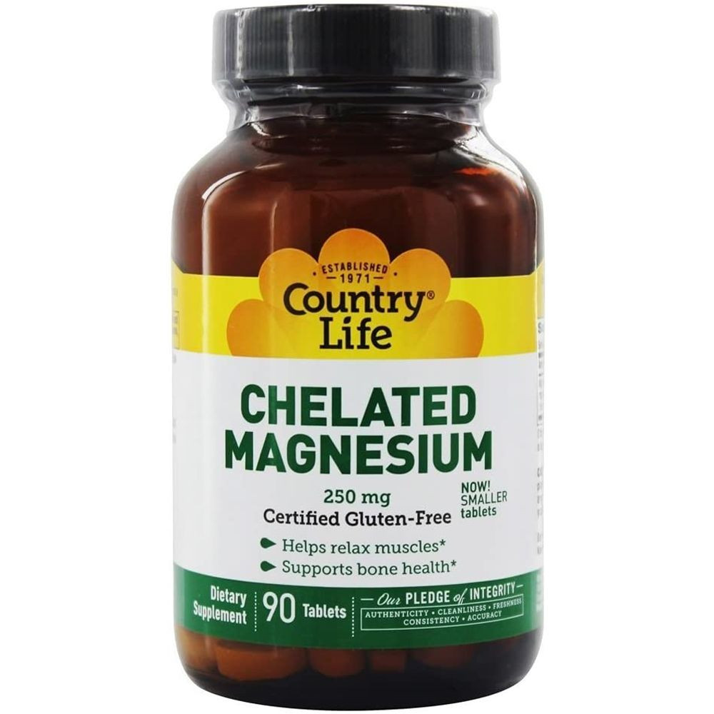 Country Life Chelated Magnesium 250 Mg 90 Tablets