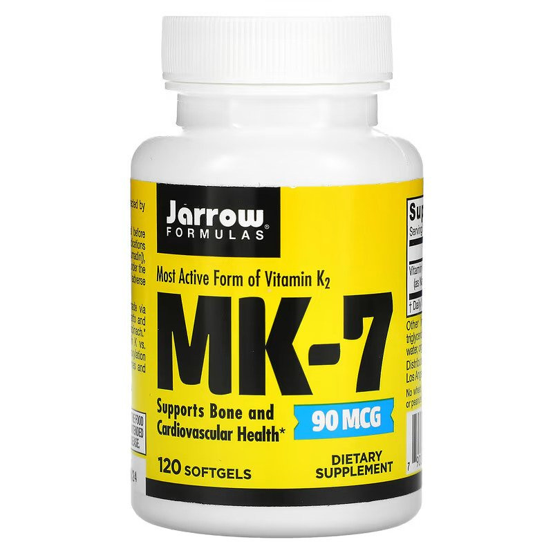 Jarrow Formulas, MK-7, Vitamin K2 as MK-7, 90 mcg, 120 Softgels
