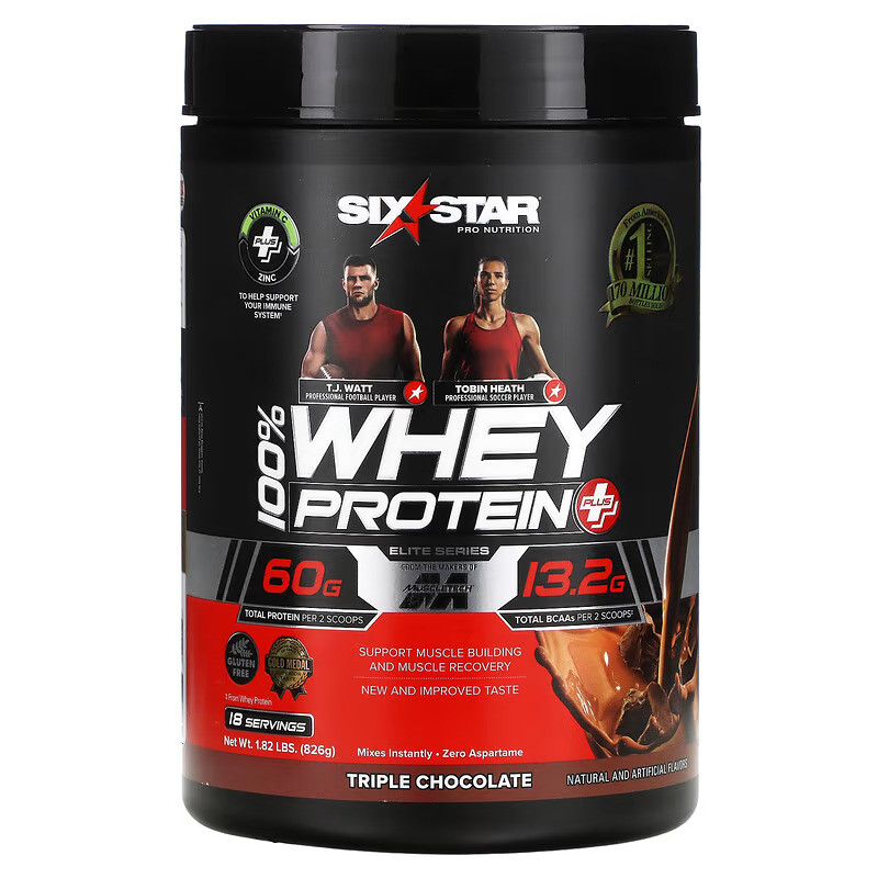Six Star, Elite Series, 100% Whey Protein Plus, Triple Chocolate, 1.82 ...