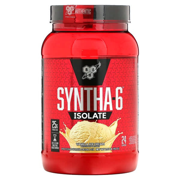 BSN Syntha 6 Isolate, Protein Powder Drink Mix, Vanilla Ice Cream, 2.01 ...