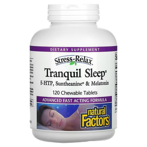 Natural Factors, Stress-Relax, Tranquil Sleep, 5-HTP, Suntheanine ...