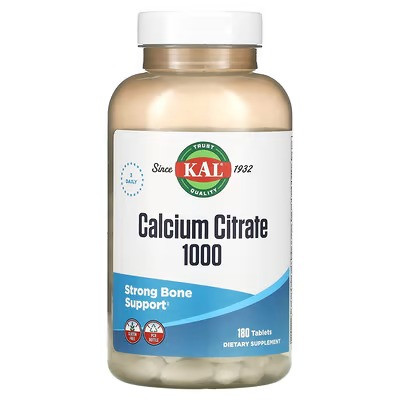 KAL, Calcium Citrate 1000, 333 mg, 90 Tablets