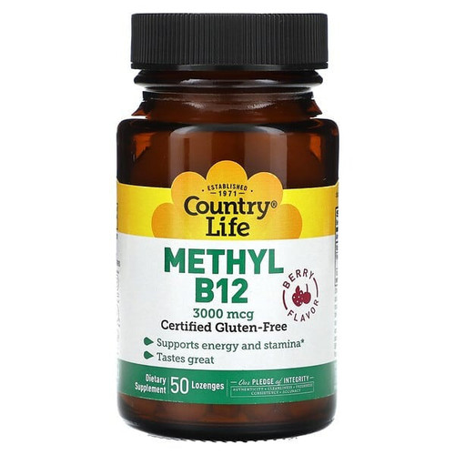 Country Life, Methyl B12, Berry, 3,000 mcg, 50 Lozenges - Goods And ...