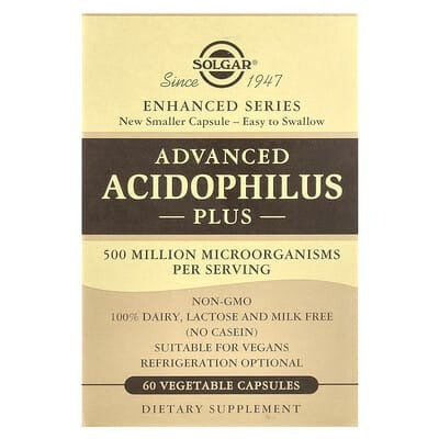 Solgar, Advanced Acidophilus Plus, 60 Vegetable Capsules - Goods And ...