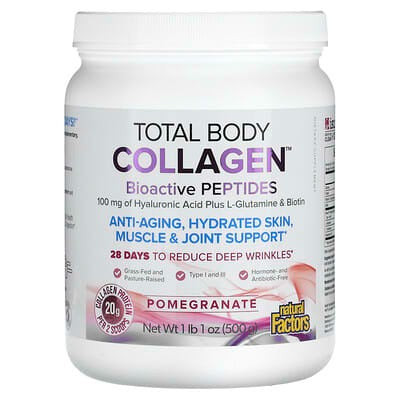 Natural Factors, Total Body Collagen, Bioactive Peptides, Pomegranate ...