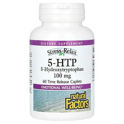 Natural Factors, Stress-Relax, 5-HTP, 100 mg, 60 Time Release Caplets ...
