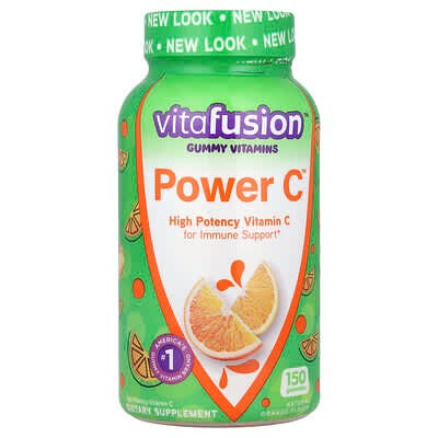 VitaFusion, Power C , High Potency Vitamin C Gummies, Natural Orange ...