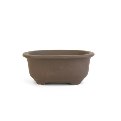6" Rounded Oval Bonsai Pot - Unglazed - Eastern Leaf