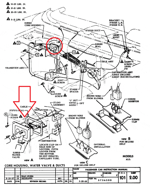 1957 Chevy Deluxe Heater Control Valve
