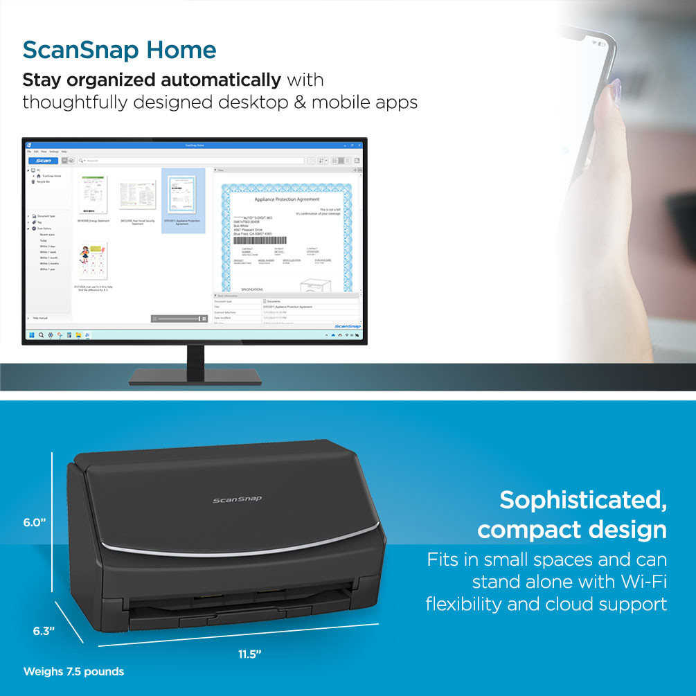 ScanSnap iX1600 Receipt Edition in Black