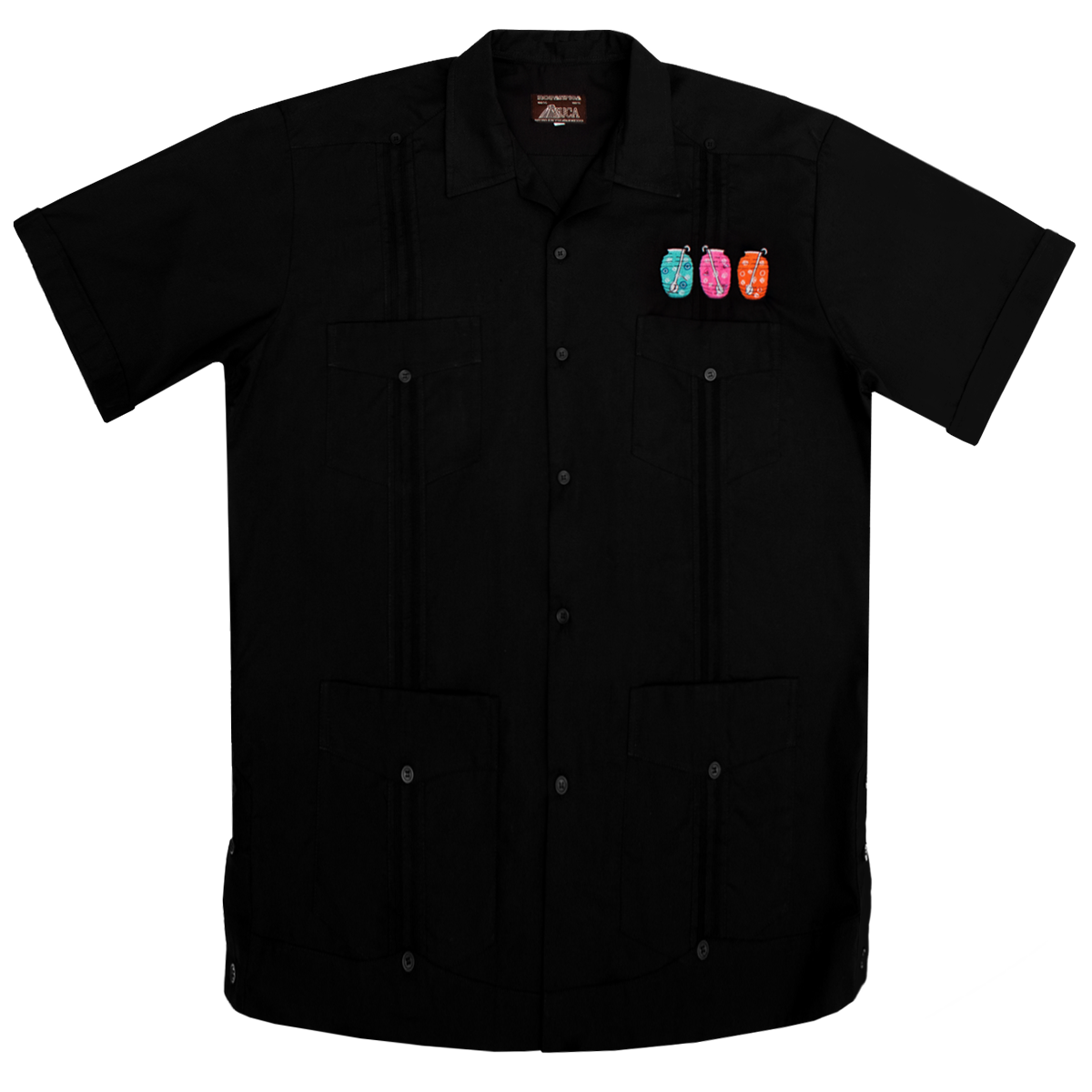 San Antonio Spurs La Cultura Black Guayabera Button-up Shirt