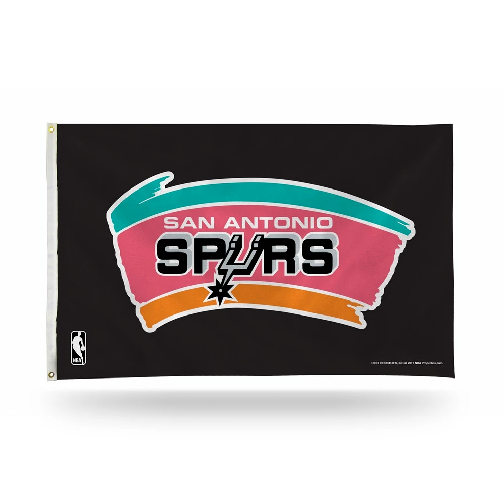 San Antonio Spurs Rico 3' x 5' Banner Flag - Black