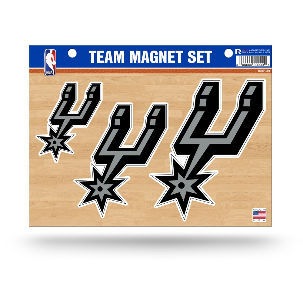 San Antonio Spurs Rico 3pc Secondary Logo Team Magnet Sheet