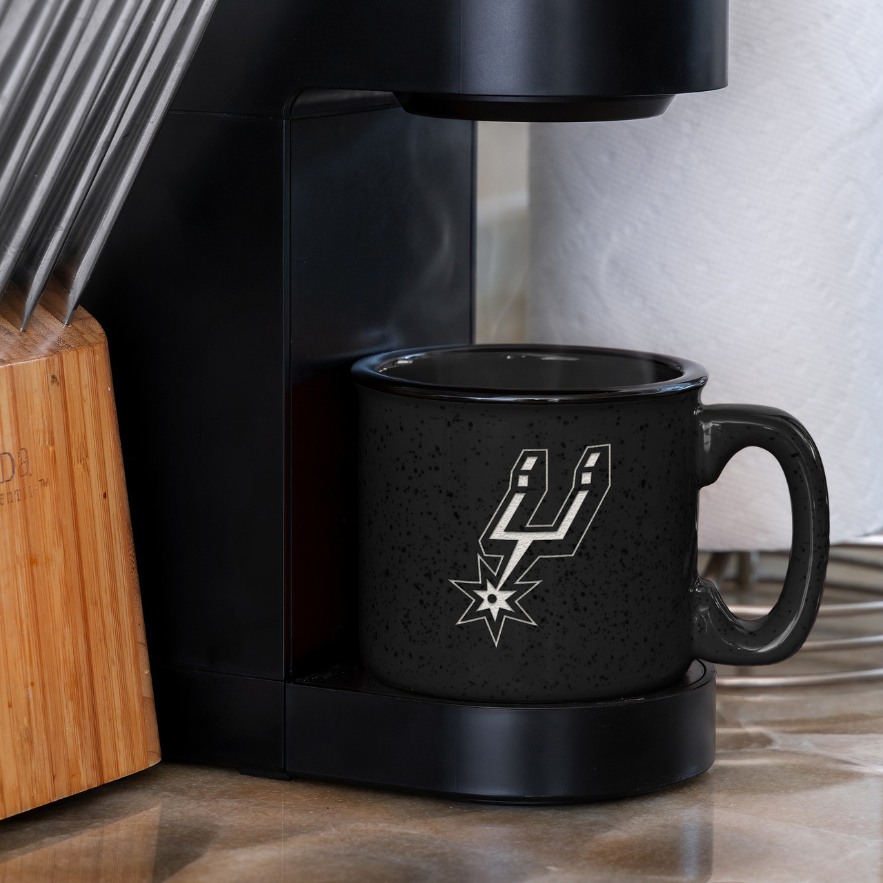 San Antonio Spurs Rico 12oz Laser Engraved Campfire Mug - Black