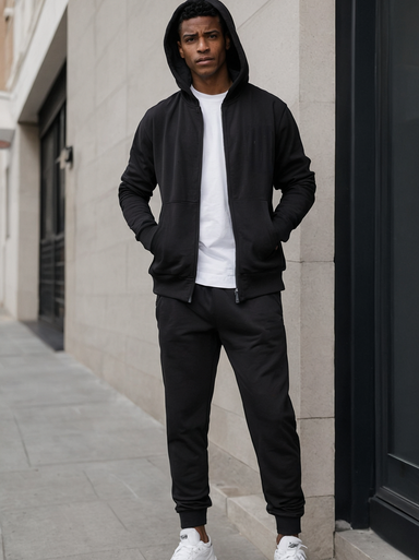 Black Zip-Up Tracksuit