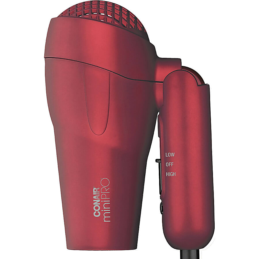 Conair MiniPRO Tourmaline Ceramic Styler Hair Dryer, 1200 W, Red