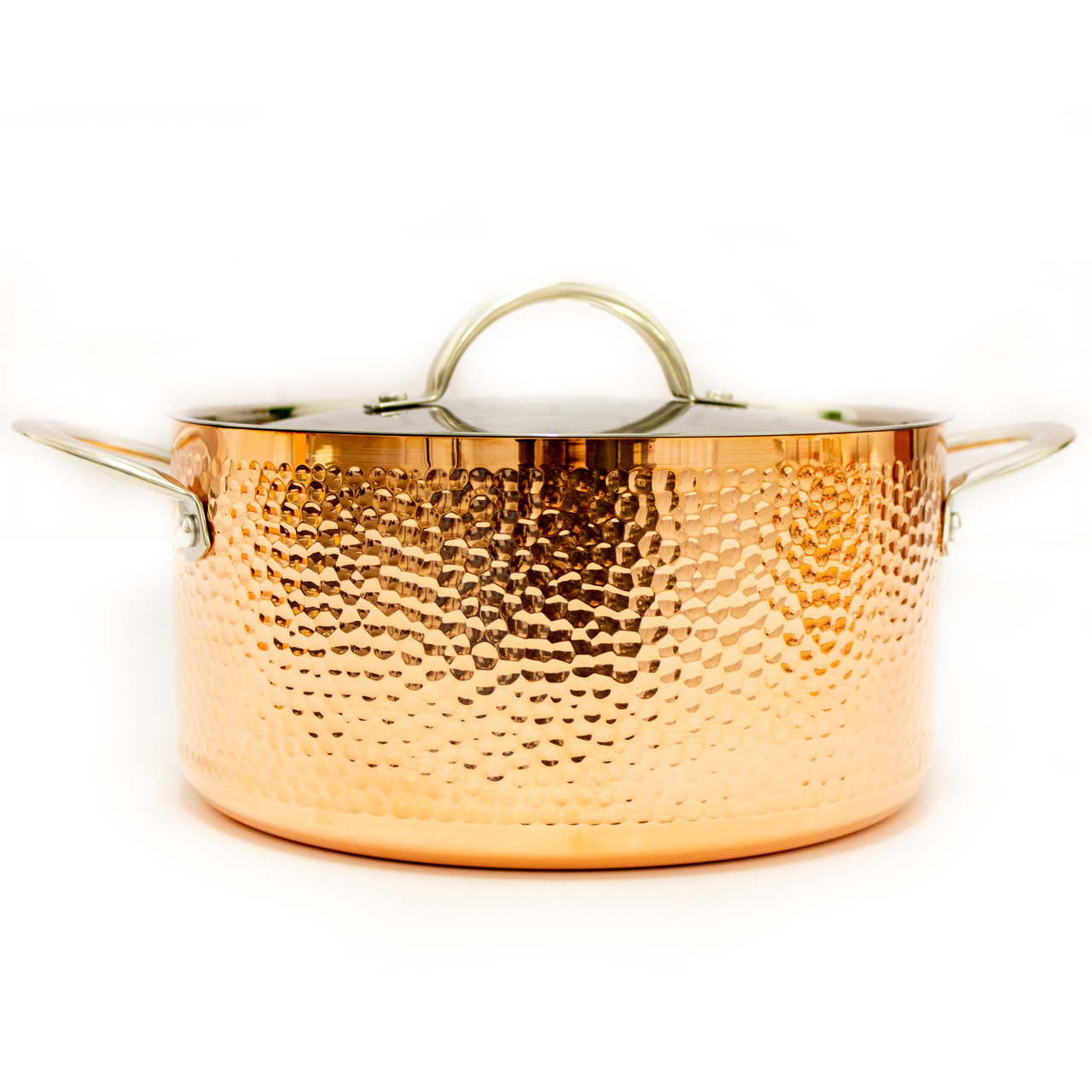 BergHOFF Copper Tri-Ply 9.5" Covered Dutch Oven, Hammered