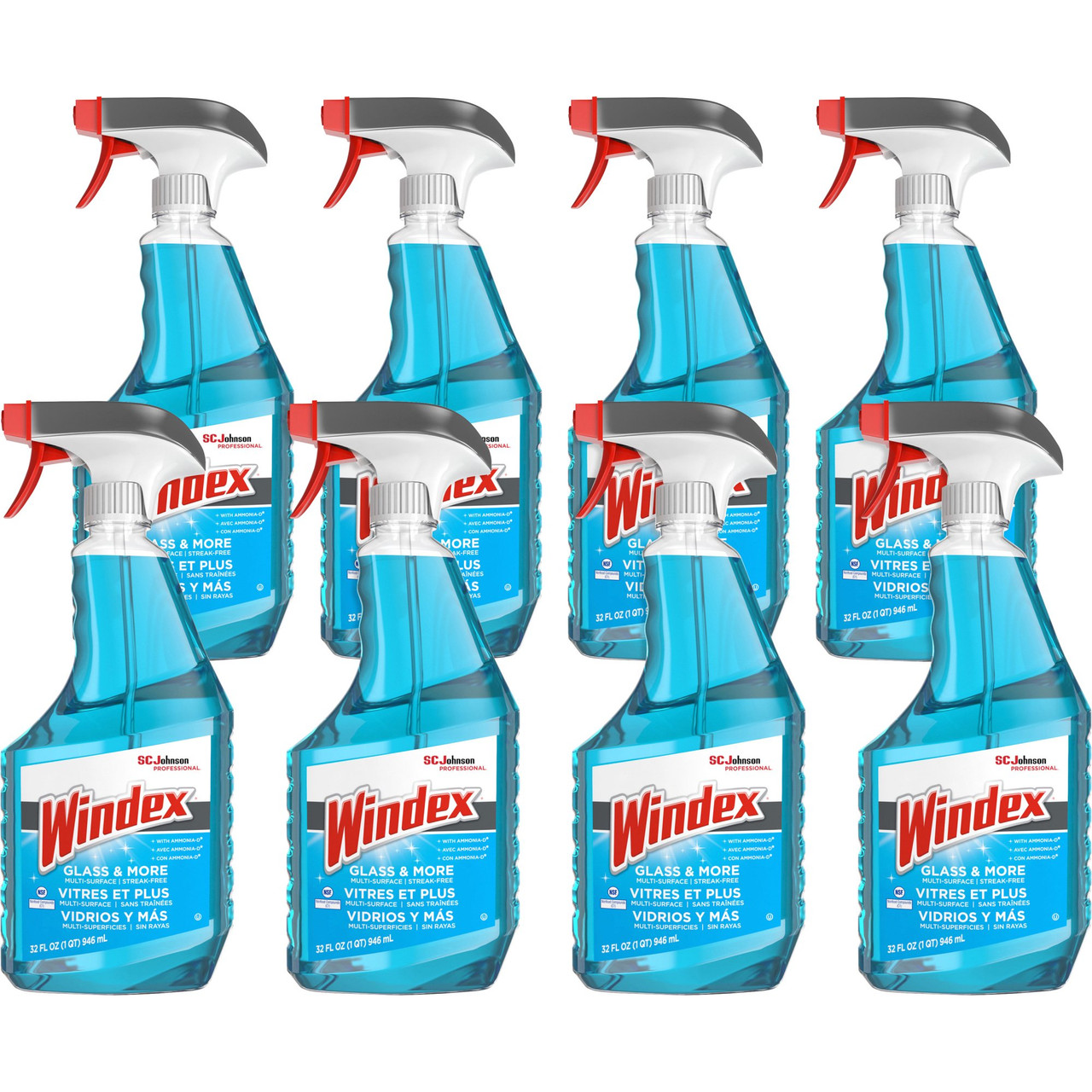 Windex Glass & More Multi Cleaner - Trigger Spray, 32 oz (Pack of 8)