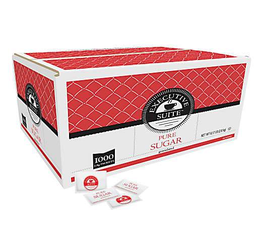 Executive Suite® 0.1oz Pure Sugar Packets - Box of 1,000 Packets
