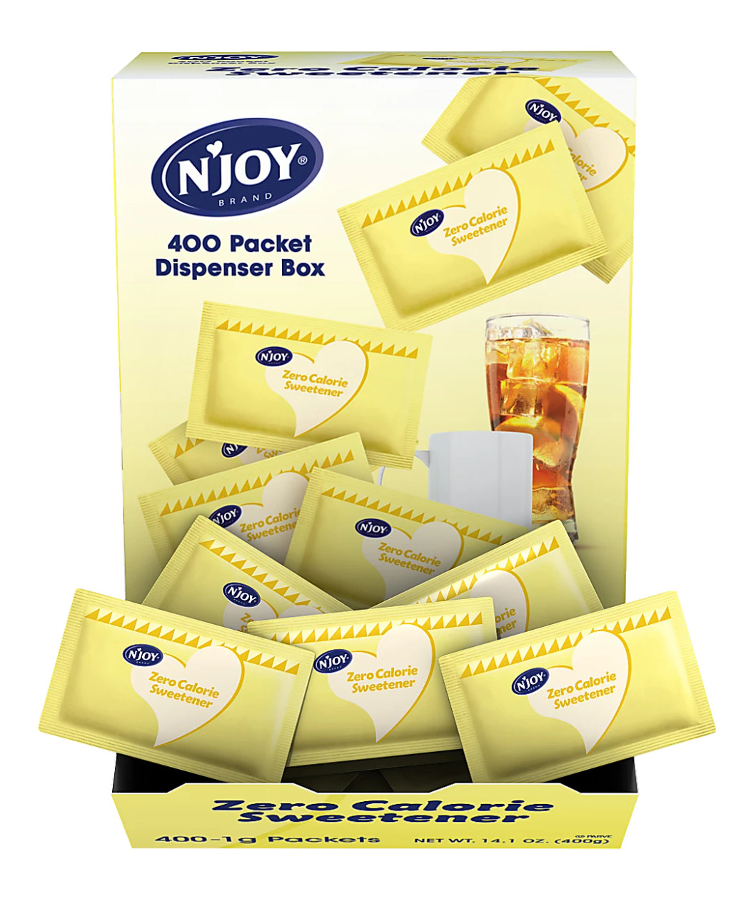 N'Joy® Sucralose Packets With Dispenser, Yellow, Box Of 400