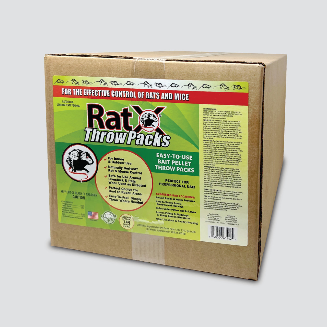 RatX Throw Pack Box (144 units)