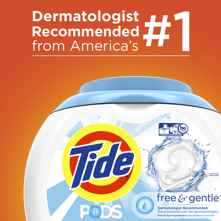 Tide PODS Liquid Laundry Detergent - 81 Count, Free and Gentle - (Pack ...