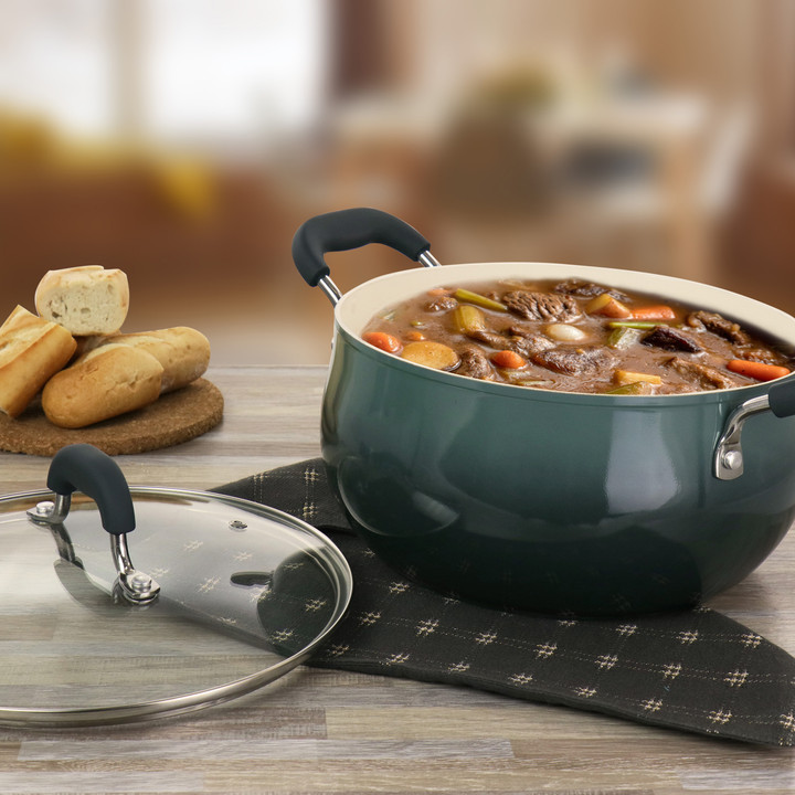 Oster Corbett 5.4 Quart Nonstick Aluminum Dutch Oven in Blue