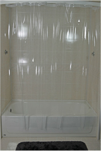 See Thru 7 Gauge Polished Clear Vinyl Shower Curtain, 72" x 72" (Pack ...