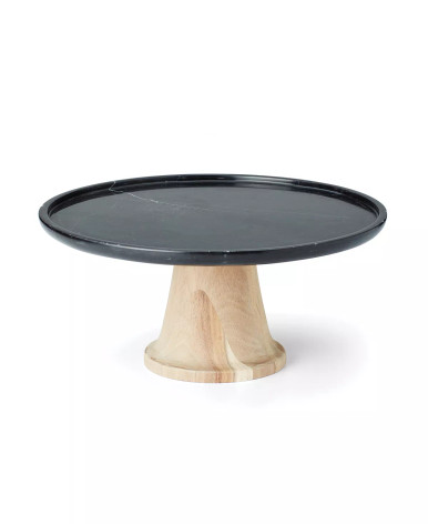 LX Collective Marble & Wood Cake Plate