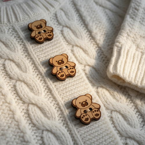 Teddy Bear buttons - set of 10 buttons - allthiswood
