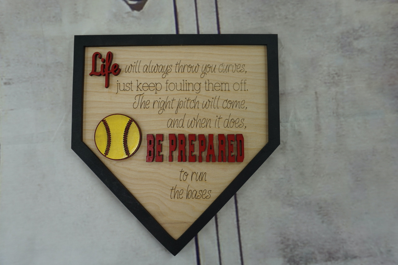 Wall Hangings softball wooden sign Wooden sign softball life throws you ...