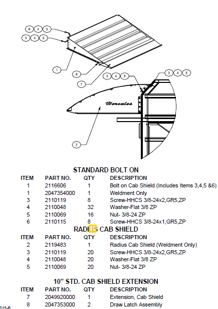 LATCH ASSY, CAB SHIELD - OneSource Parts LLC- Store