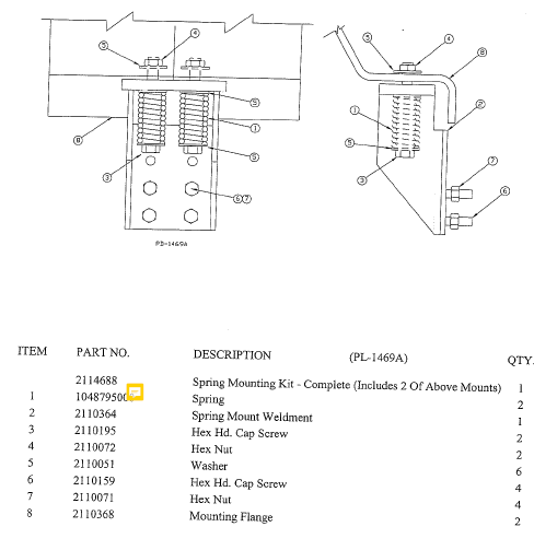KIT SPRING MOUNTING - OneSource Parts LLC- Store
