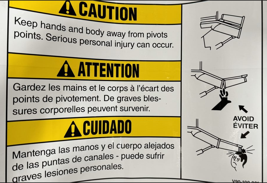 DECAL, KEEP AWAY PIVOT POINT - OneSource Parts LLC- Store