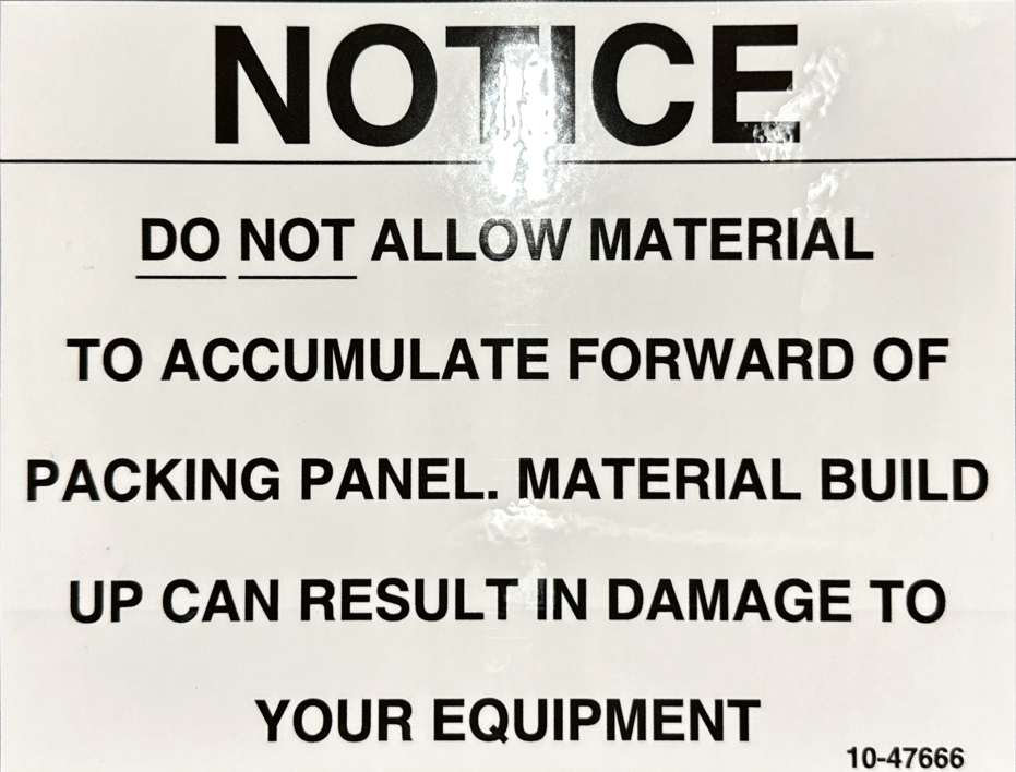 DECAL,NOTICE-DO NOT ALLOW MATL - OneSource Parts LLC- Store