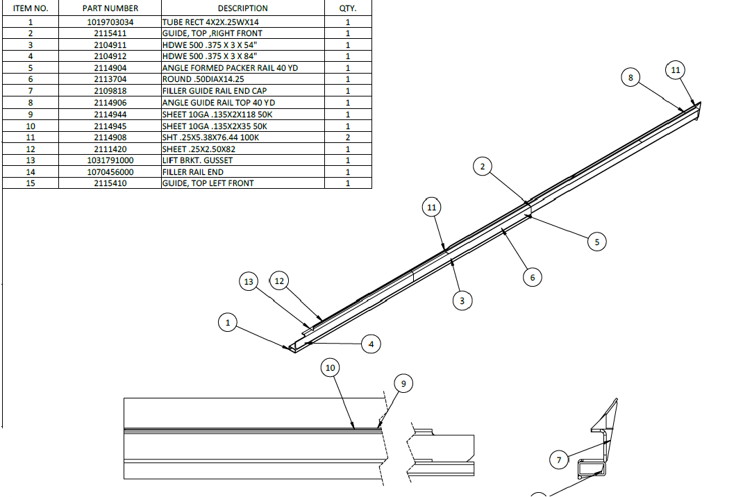 FILLER RAIL END - OneSource Parts LLC- Store