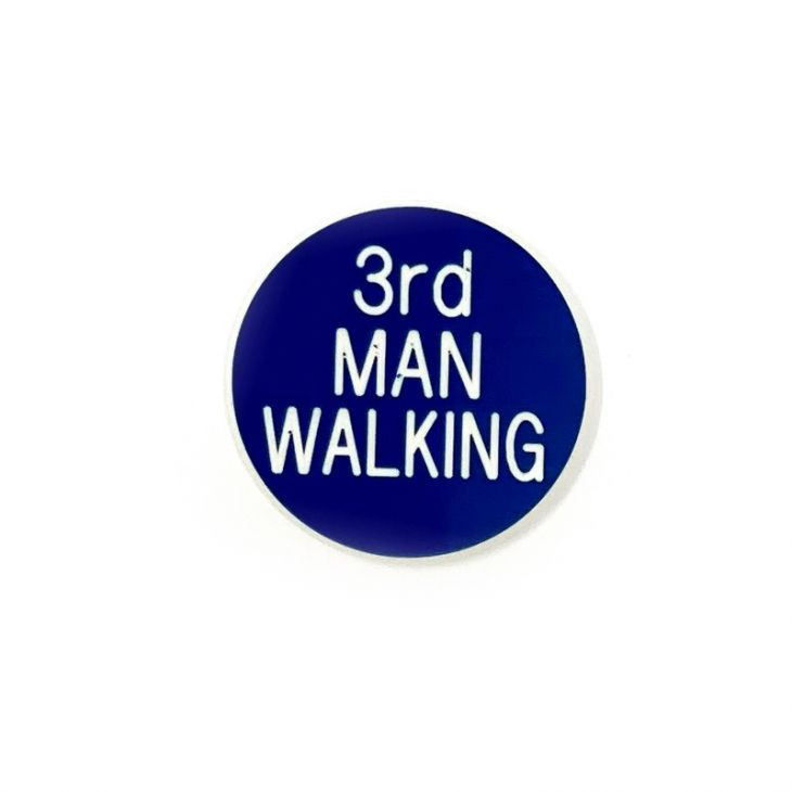 Lammer Button: 3rd Man Walking, 1-1/4 in. Diameter