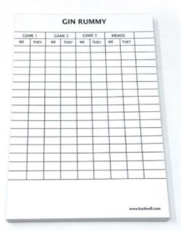 Score Pads: Gin Rummy, 50 Sheets Per Pad