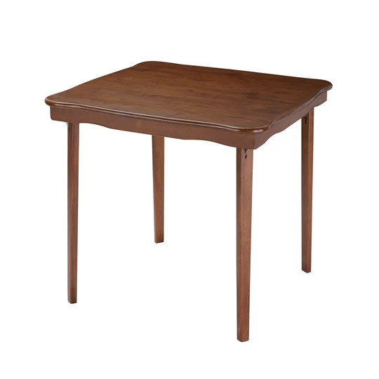 Bridge Folding Table with Scalloped Edges