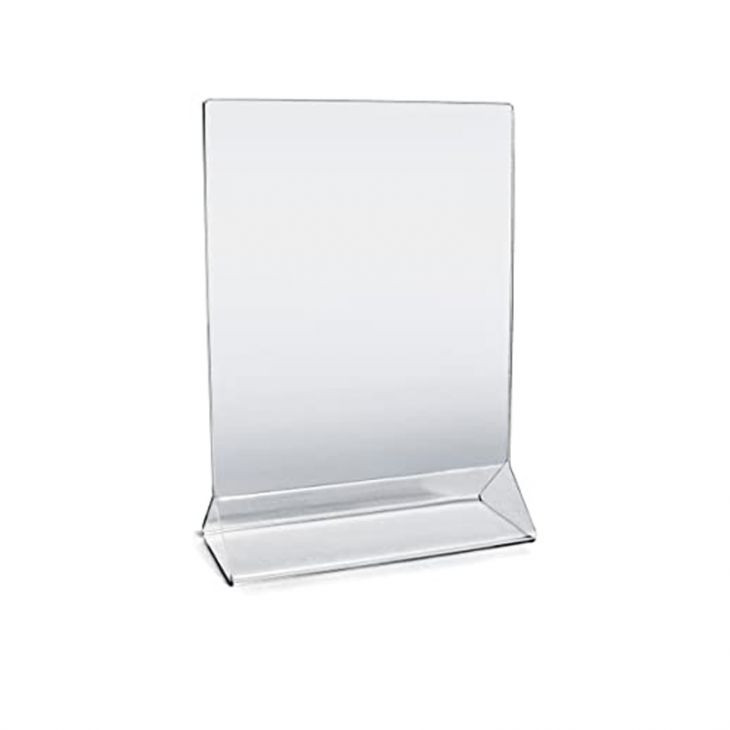 Table Tent: Clear Acrylic Table Tent Card Holder, 5 x 7 in., Open Top