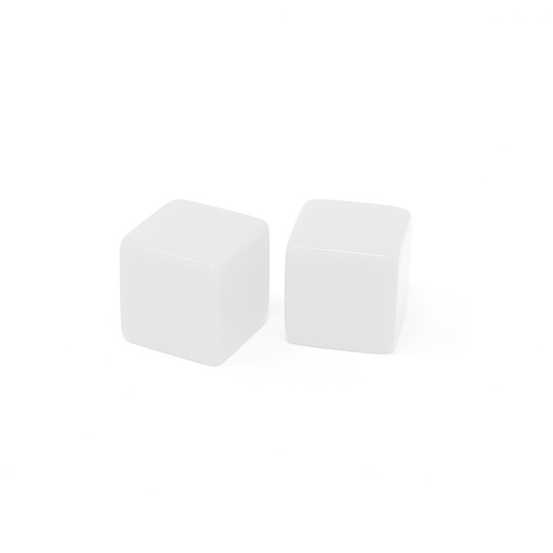 25mm White Opaque Counting Cubes/Blank Dice (10 Pieces)