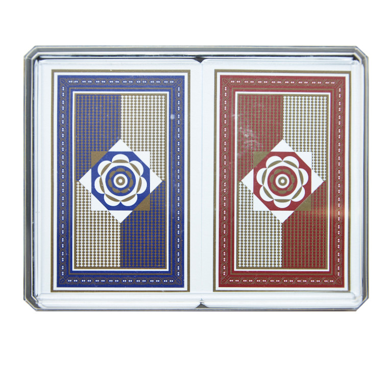 Marion Red Blue Clover Bridge Size Jumbo Index - 2 Deck Set