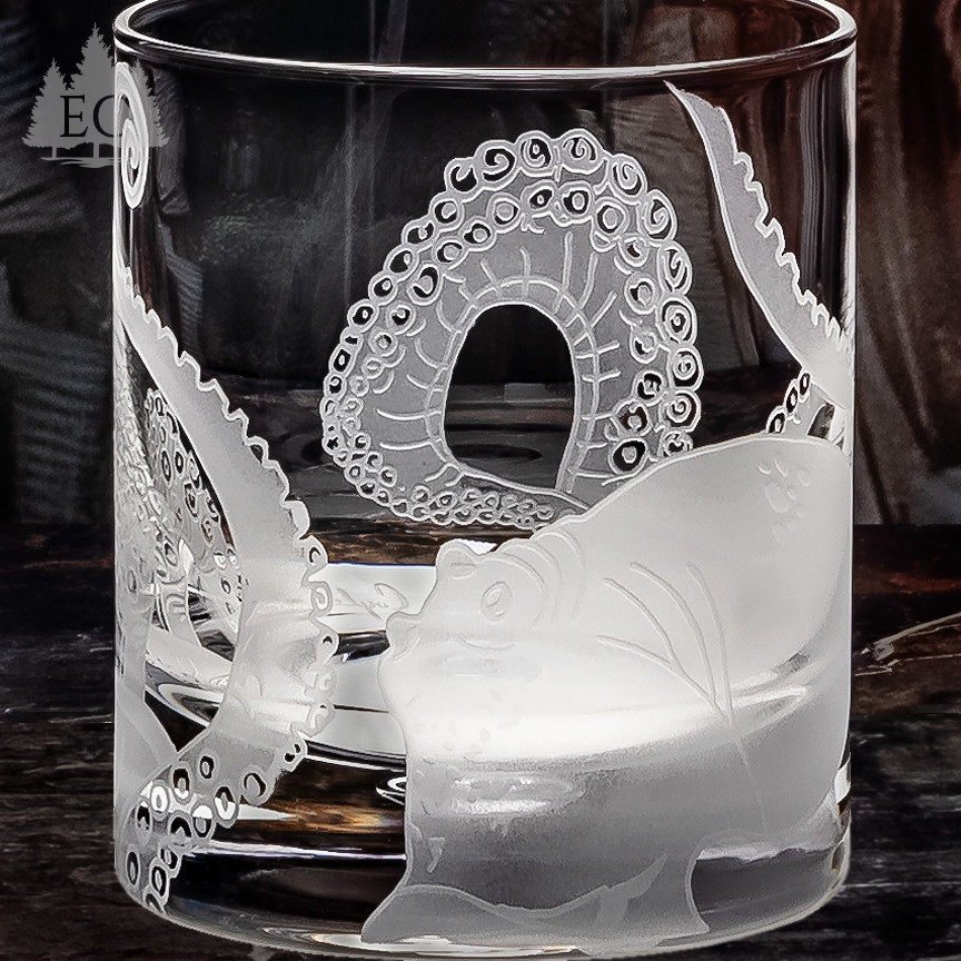Octopus Wrapped Crystal Rocks Glasses (Set of 2) - Maritime Collection ...