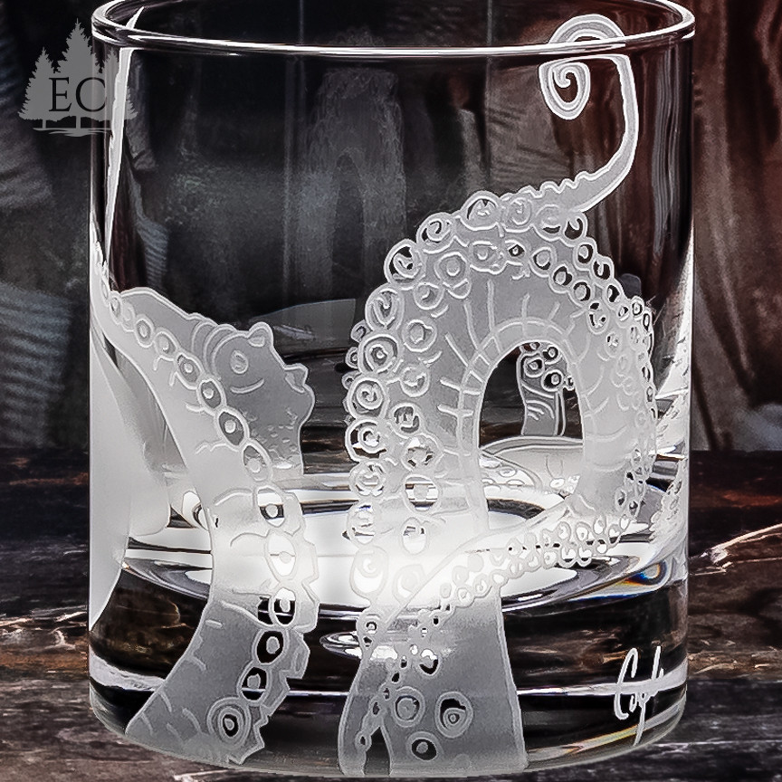Octopus Wrapped Crystal Rocks Glasses (Set of 2) - Maritime Collection ...