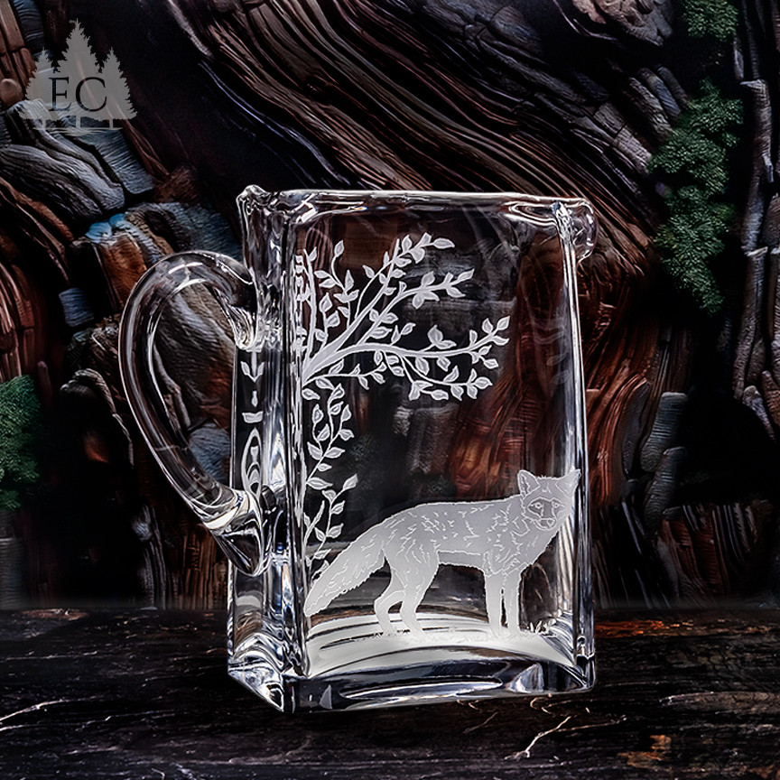 Fox Scene Square Crystal Pitcher - Wonders of Wildlife Collection ...
